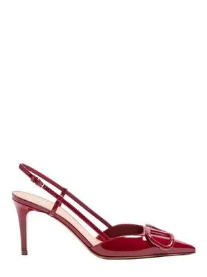 VALENTINO GARAVANI WITH UNDERCOVER Garavani Vlogo Signature Slingback Pumps - Dark Red