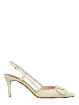 VALENTINO GARAVANI WITH UNDERCOVER Garavani Vlogo Signature Slingback Pumps - Light Ivory