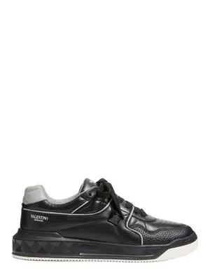 Valentino Garavani One Stud Nappa Low-top Sneakers - Black/grey