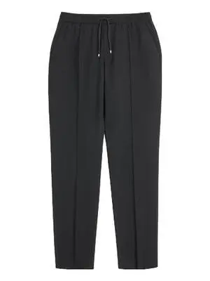 Valentino Garavani Valentino Straight Fit Wool Trousers Black