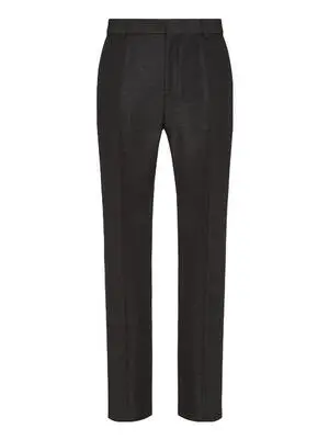Valentino Garavani Valentino Straight Fit Wool Trousers Grey