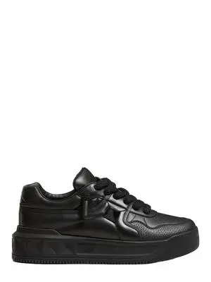 Valentino Garavani One Stud Xl Nappa Leather Low-top Sneakers - Black