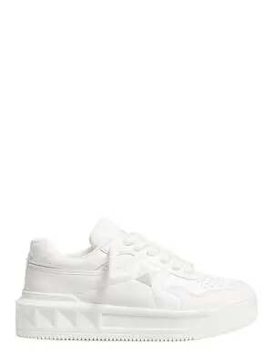 Valentino Garavani One Stud Xl Nappa Leather Low-top Sneakers - White