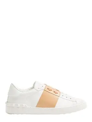 Valentino Garavani Calfskin Open Sneakers - White/beige