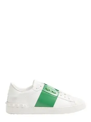 Valentino Garavani Calfskin Open Sneakers - White/green