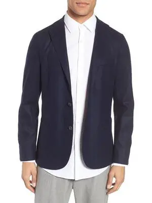 Eleventy Slim Fit Wool Blend Sport Coat - Navy