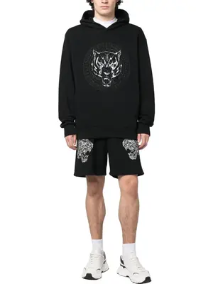 PLEIN SPORT Tiger Print Shorts - Black