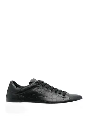 GIULIANO GALIANO Road Crocodile-embossed Sneakers - Black