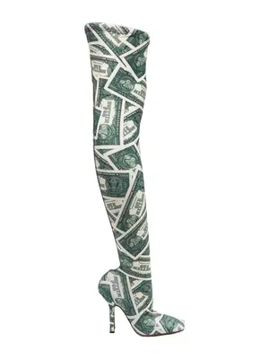 Vetements Million Dollar Boomerang 115mm Thigh-high Boots - Green