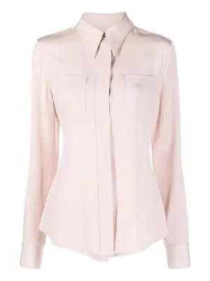 Victoria Beckham Long-sleeve Sheer Shirt - Pink