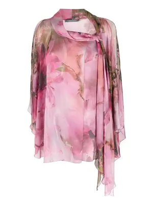 ALBERTA FERRETTI Alberta Ferretti Floral-Print Silk Blouse
