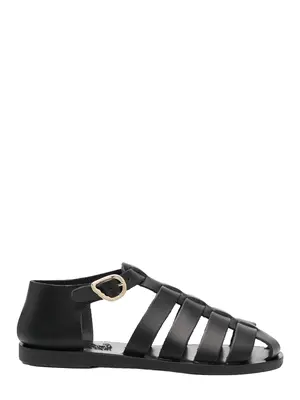 ANCIENT GREEK SANDALS Homeria Leather Sandals - Black