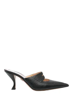 Thom Browne 75mm Cut-out Leather Mules - Black