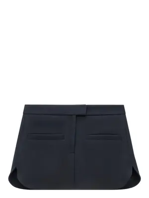 COURREGES Curved Twill Mini Skirt - Black