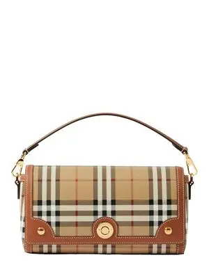 Burberry Check & Leather Crossbody Bag - Briar Brown