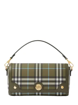 Burberry Burberry Check & Leather Crossbody Bag Olive Green