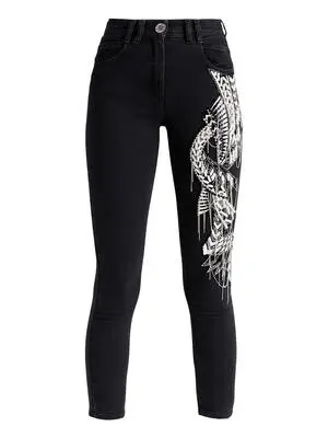Balmain Embroidered Embellished High-rise Slim-leg Jeans - Black
