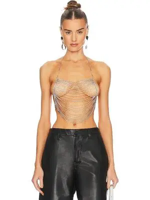 8 Other Reasons X Chain Halter Top - Silver