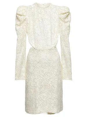 Costarellos Zenni Lace Mini Dress - White
