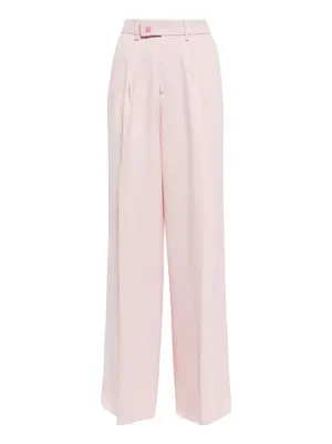 Amiri Pleated High-rise Wide-leg Pants - Pink