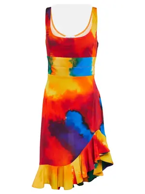 Rabanne Printed Asymmetrical Minidress - Multicoloured