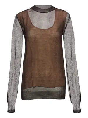 TOD'S Sheer Silk Sweater - Brown
