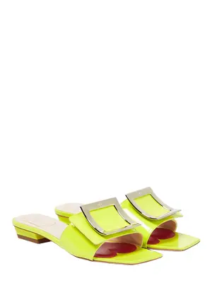 ROGER VIVIER Love 45 Patent Leather Mules - Green