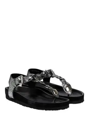 Isabel Marant Étoile Brook Metallic Leather Sandals - Silver