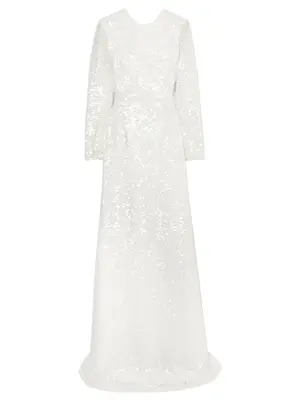 Erdem Yoanna Sequined Chiffon Gown - Ivory