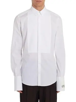 Dolce & Gabbana Cotton Poplin Tuxedo Shirt - White