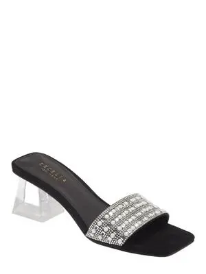 CECELIA NEW YORK Cinder Sandal - Black Suede Mirror