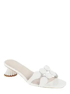 CECELIA NEW YORK Bunny Slide Sandal - White Patent