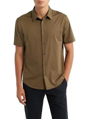 Theory Irving Short Sleeve Button-up Shirt - Duffle