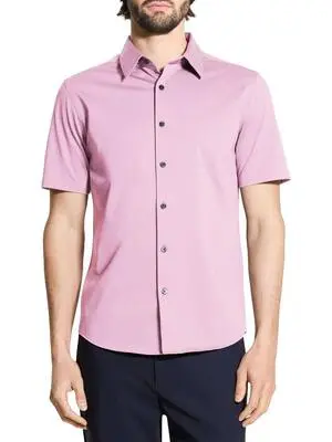 Theory Irving Short Sleeve Button-up Shirt - Pale Mauve