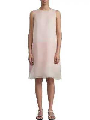 Lafayette 148 New York Layered Silk Organza A-line Dress - Dune/pink