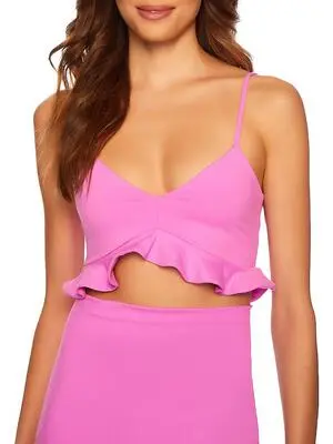 Susana Monaco Ruffled Crop Top - Bubble