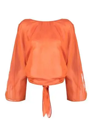 ALBERTA FERRETTI Alberta Ferretti V-Back Long-Sleeve Blouse