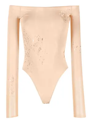 MAISON MARGIELA Off-shoulder Long-sleeved Bodysuit - Neutrals