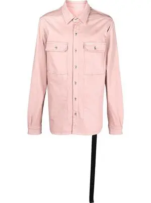 Rick Owens Cotton-blend Long-sleeved Overshirt - Pink