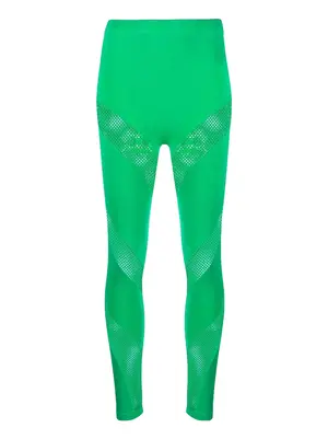 Philipp Plein Perforated-panelled Seamless Leggings - Green