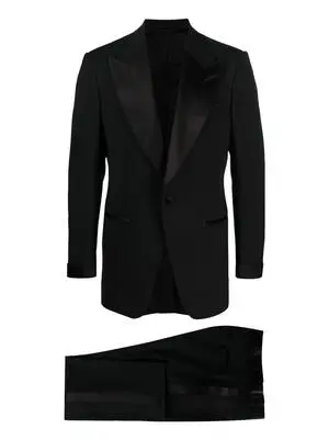 TOM FORD Peak Lapels Single-breasted Suit - Black