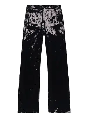 NILI LOTAN Sequin-embellished Flared Trousers - Black