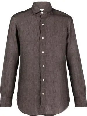FINAMORE 1925 Mélange-effect Linen Shirt