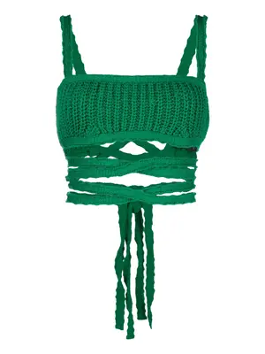 Alanui Palm Springs Knitted Top - Green