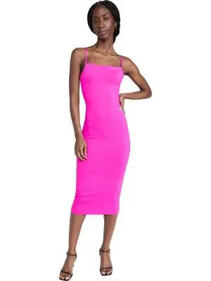 Good American Scuba Midi Dress - Fuchsia Pink001