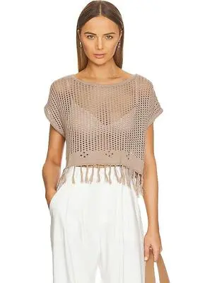 BOBI Crochet Top - Taupe