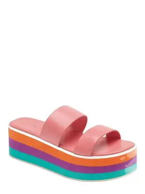 CECELIA NEW YORK Cecelia New York King Platform Slide Sandal Salmon Multi