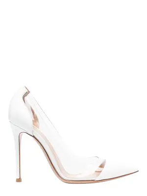 GIANVITO ROSSI Plexi 105mm Patent Leather Pumps - White