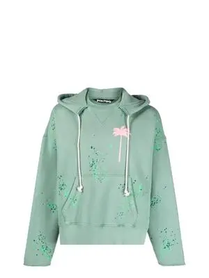 Palm Angels Palm Tree Print Hoodie - Green