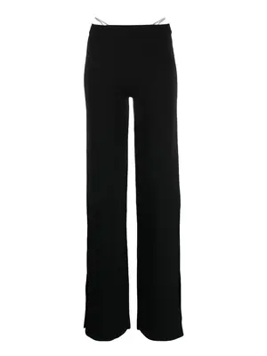 Gcds Crystal-embellished Flared Trousers - Black